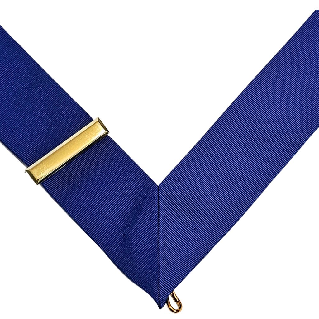 Royal Blue Ceremonial Mitred Neck Ribbon Collarette