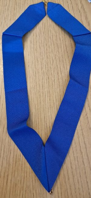 Royal Blue Ceremonial Mitred Neck Ribbon Collarette for Chains of Office