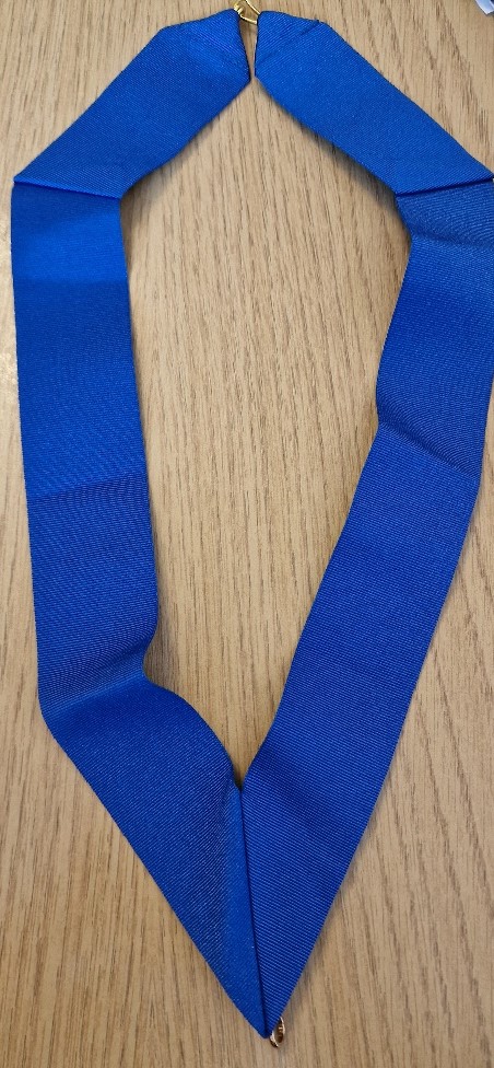 Royal Blue Ceremonial Mitred Neck Ribbon Collarette for Chains of Office