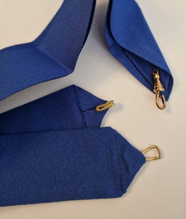 Royal Blue Ceremonial Mitred Neck Ribbon Collarette for Chains of Office