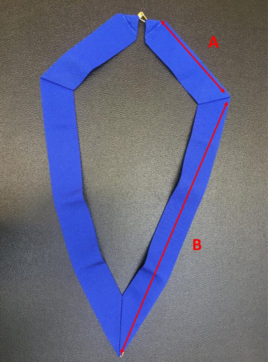 Royal Blue Ceremonial Mitred Neck Ribbon Collarette